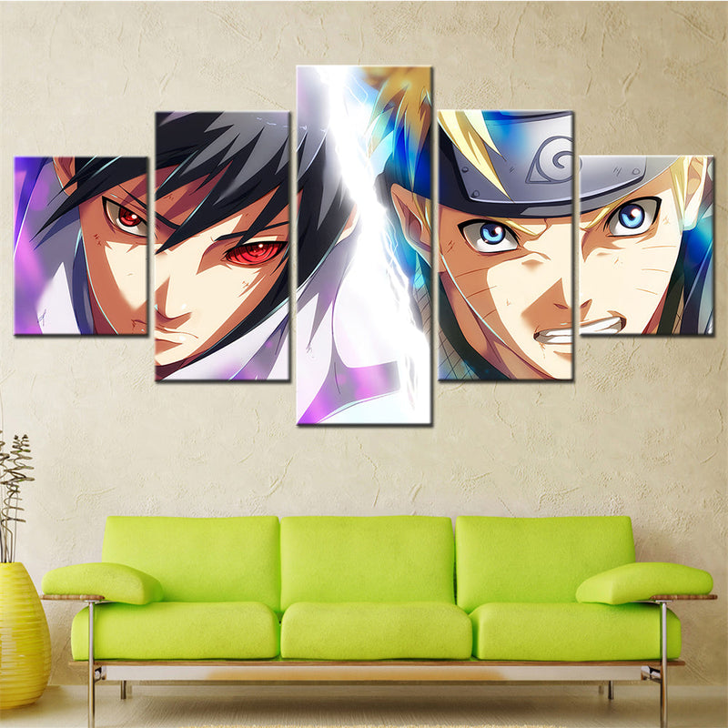 Naruto - 5 Pieces Wall Art - Uzumaki Naruto - Uchiha Itachi - Printed