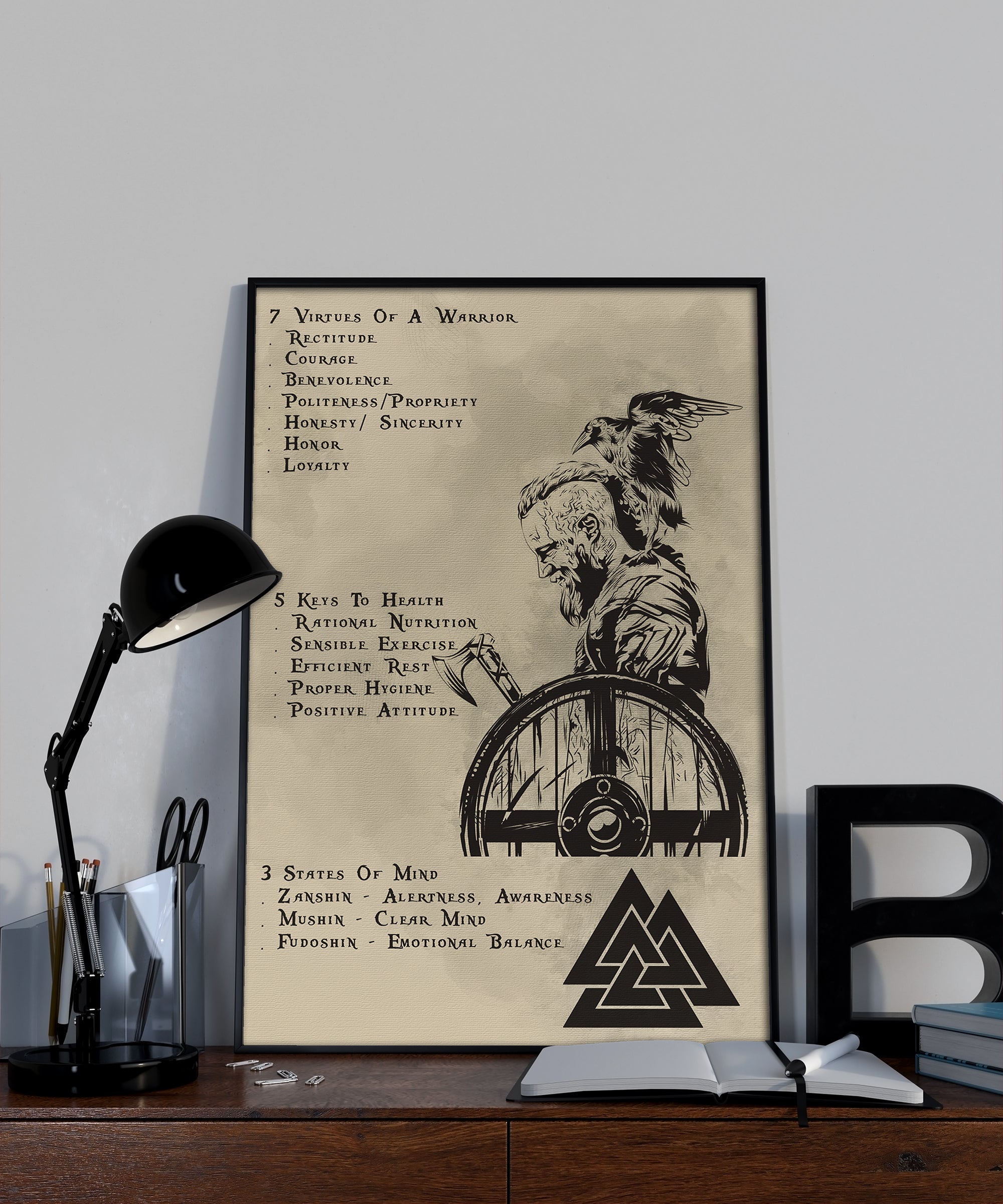 VK017 - 7 5 3 CODE - English - Ragnar - Viking Poster - Newsoulworld
